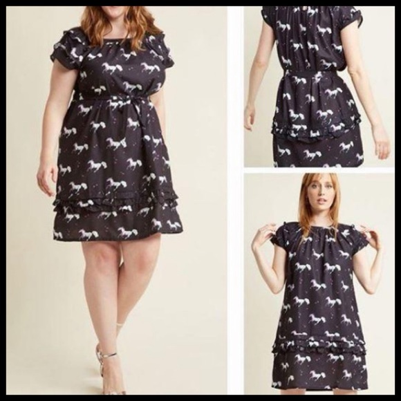 Modcloth | Dresses | Modcloth The Frock Shop Ruffle Heart Horse Dress ...